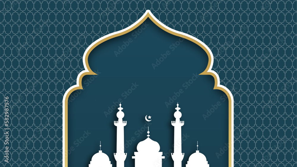 simple modern islamic background design illustration blue space text ...