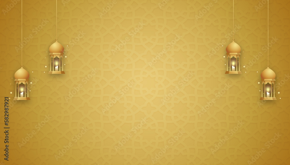 islamic background blank space text golden luxury Stock Illustration ...