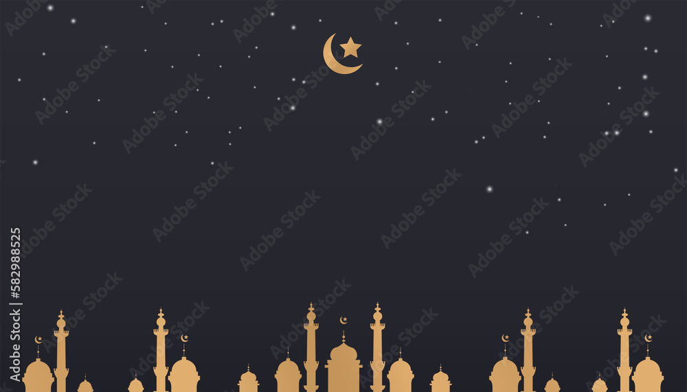 islamic background blank space text black gold Stock Illustration ...