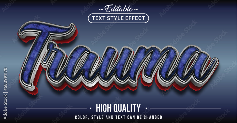 Editable text style effect - Trauma text style theme. Stock Vector ...