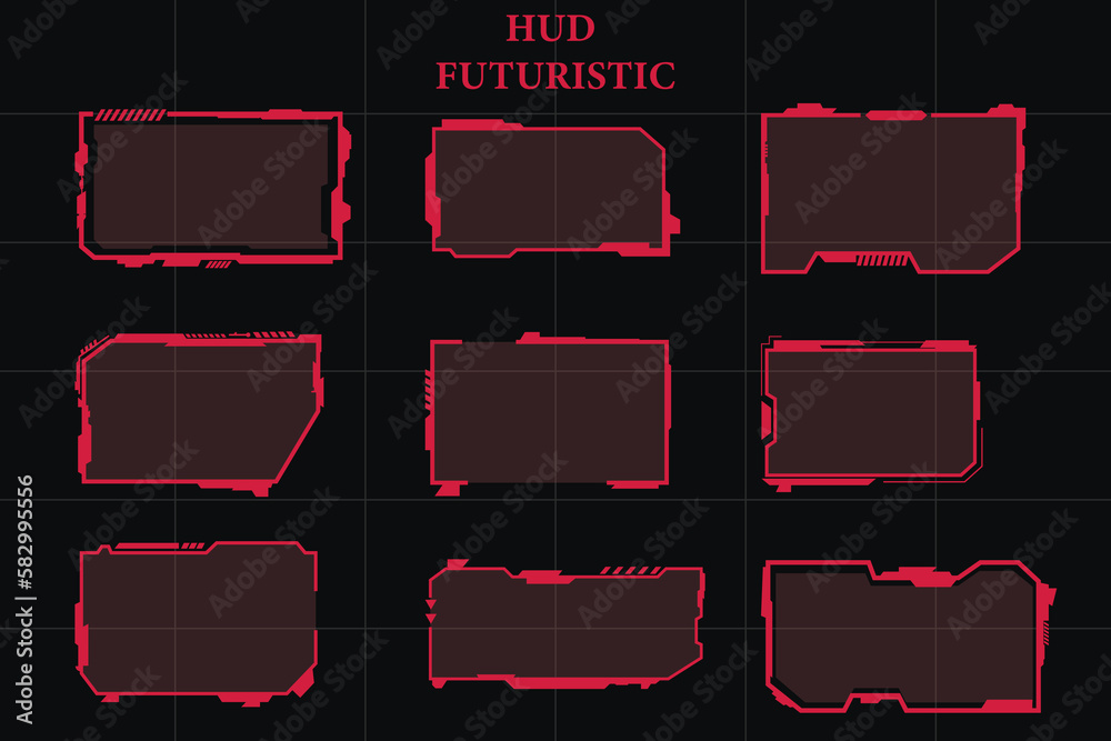 futuristic vector hud interface screen design digital callouts titles ...
