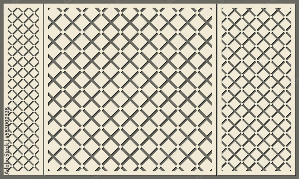 Geometric pattern abstract rhombus. Laser cutting of a decorative panel ...