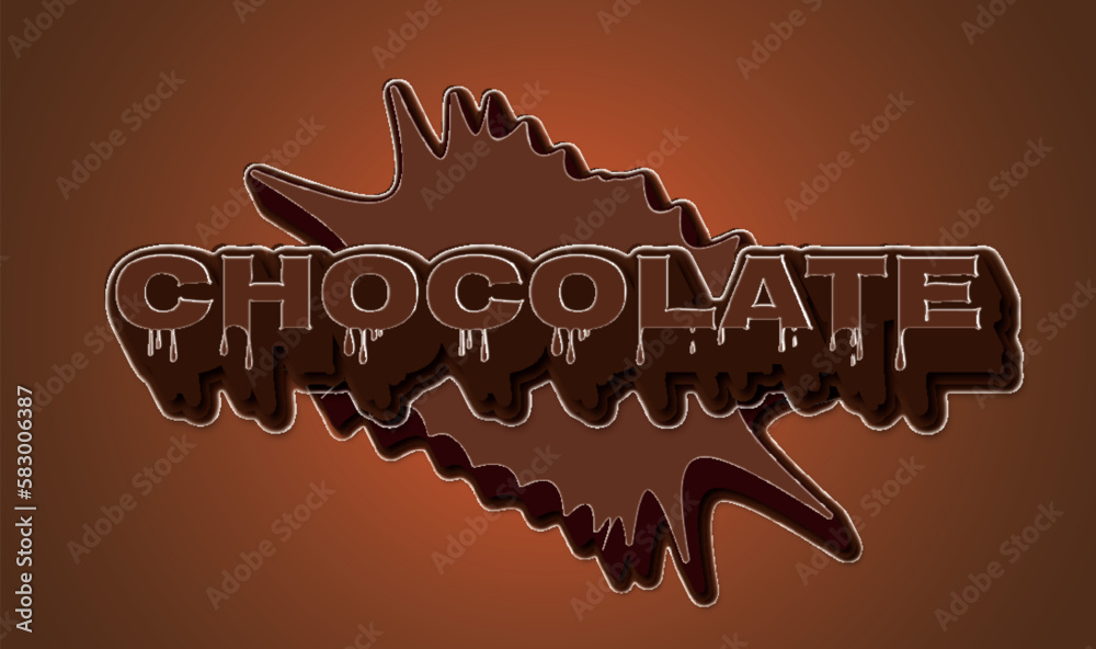 Chocolate text effect with abstract background, chocolate text effect, world chocolate day ...