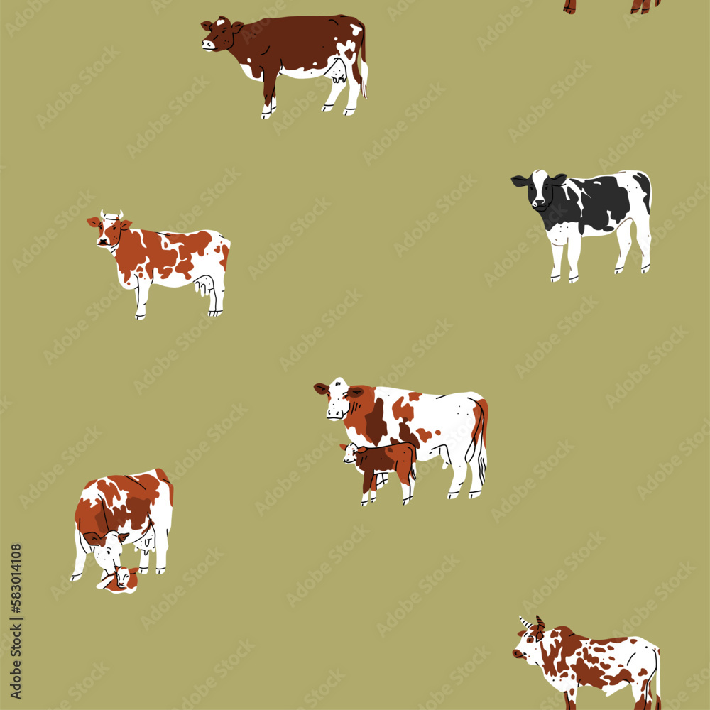 Hand drawn abstract vector clipart illustration seamless pattern with ...