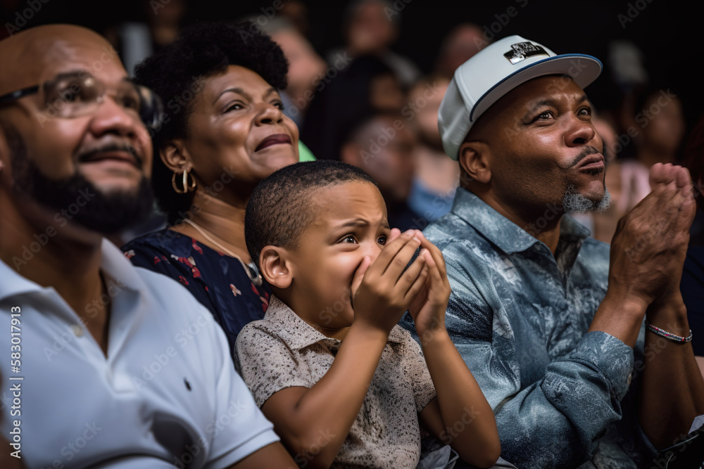 Proud parents and family watching graduation of their lovely children ...