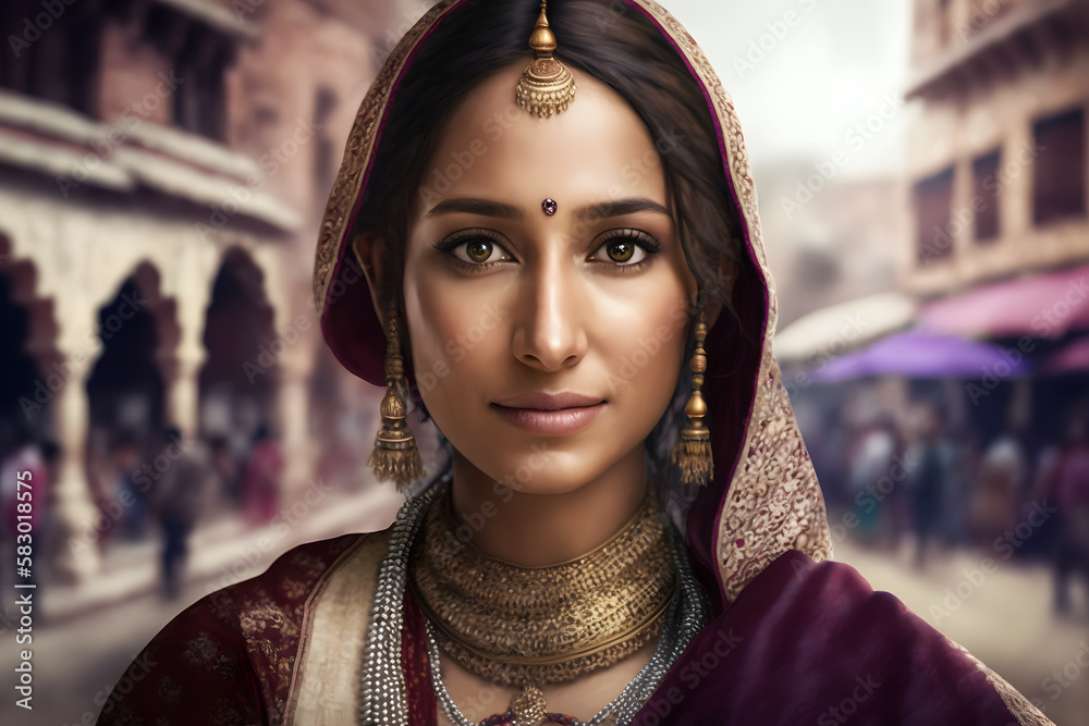 Beautiful Indian Girl Young Hindu Woman Neural Network Ai Generated 7009