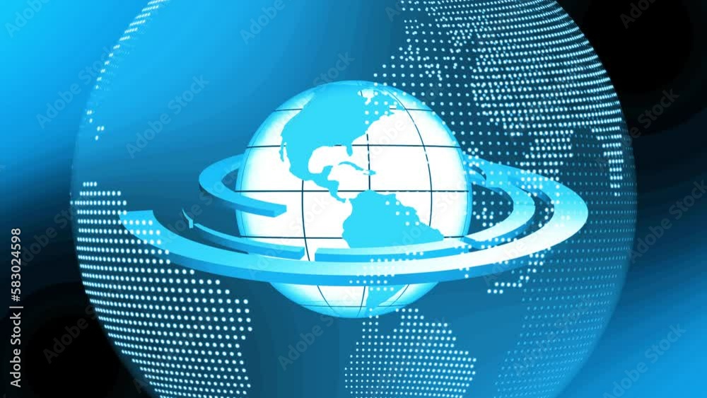 Animated Spinning tech earth globe background for news presenters ...