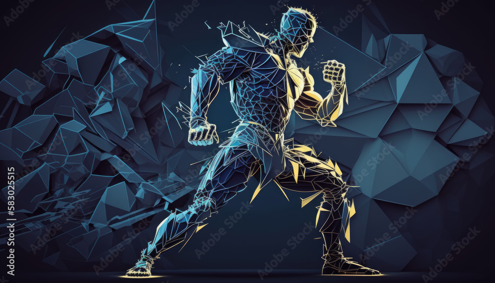 Abstract MMA fighter created with generative AI technology Stock ...