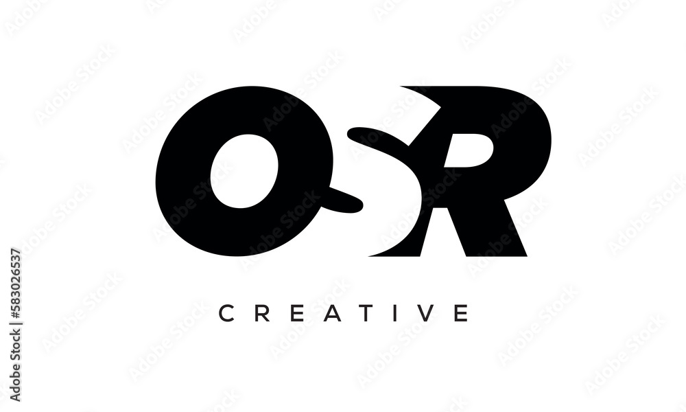 OSR letters negative space logo design. creative typography monogram ...