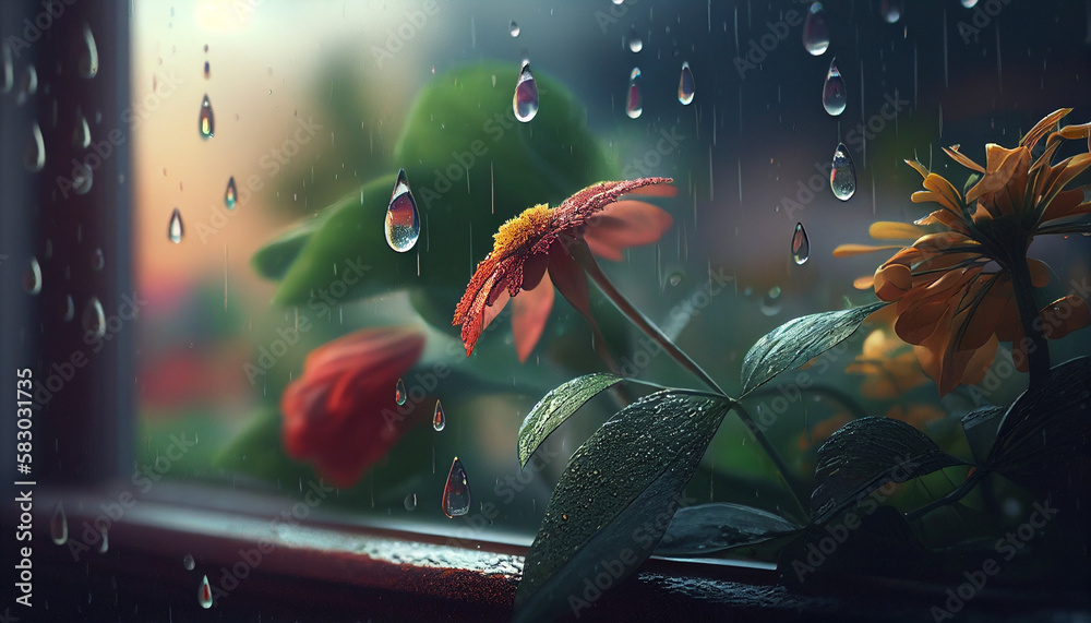 AI generates illustrations of the rain Stock Illustration | Adobe Stock