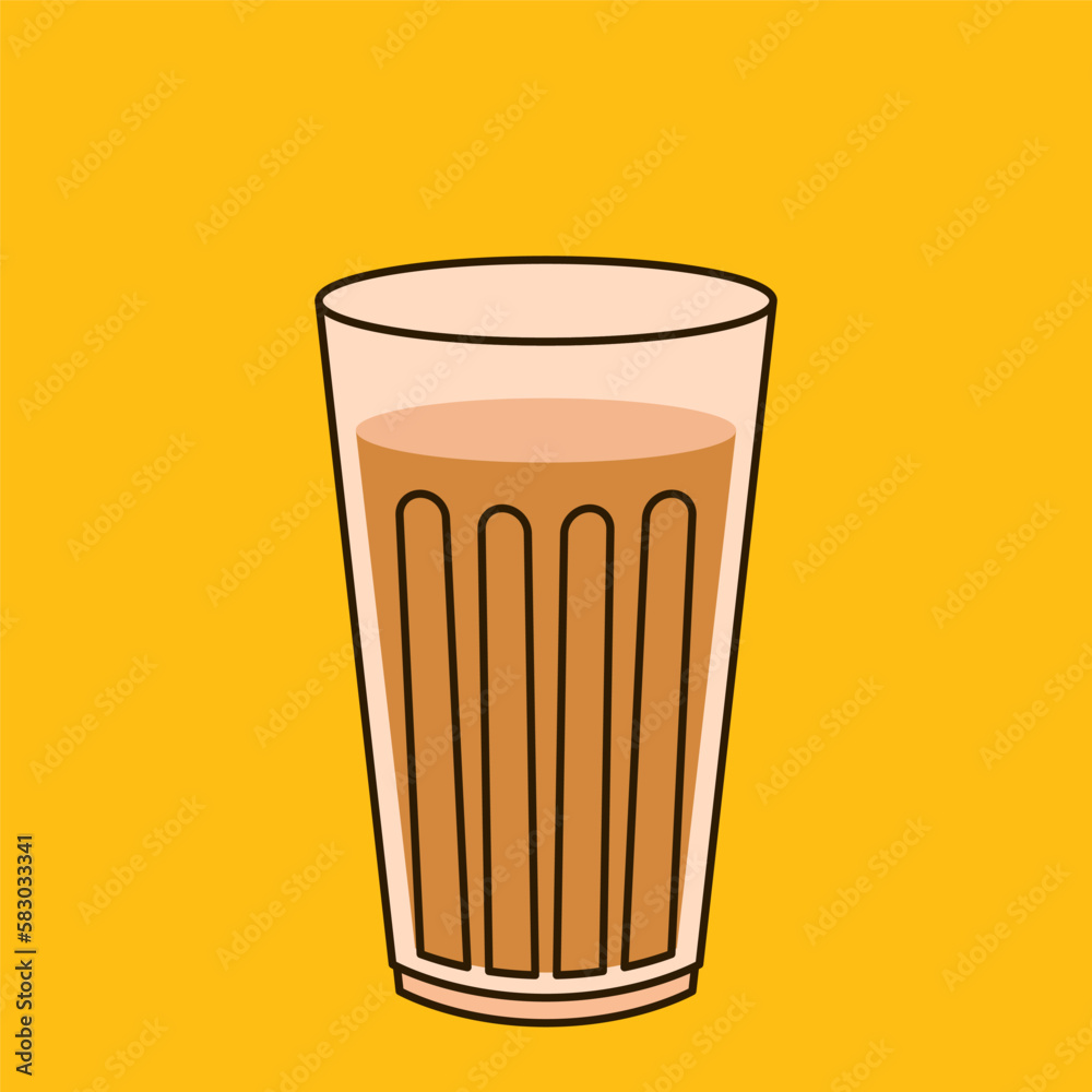Indian hot drink vector. Indian chai icon. Chai is Indian drink. Kerala ...