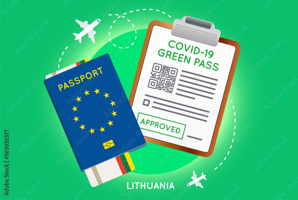 Covid-19 immunity passport with QR code. Vaccination or negative ...