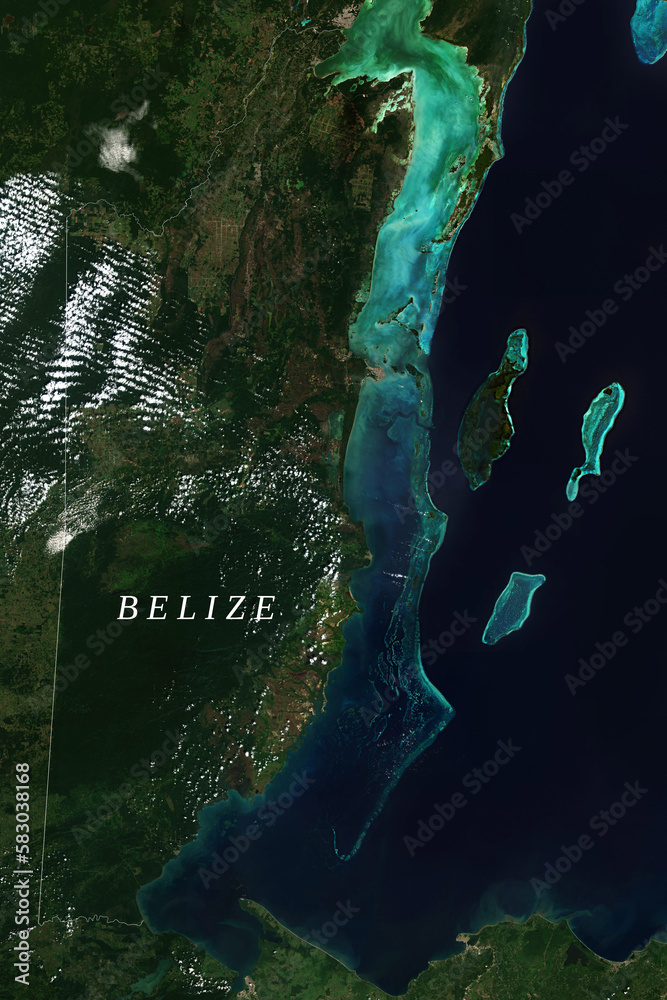 Belize in Central America seen from space - contains modified ...