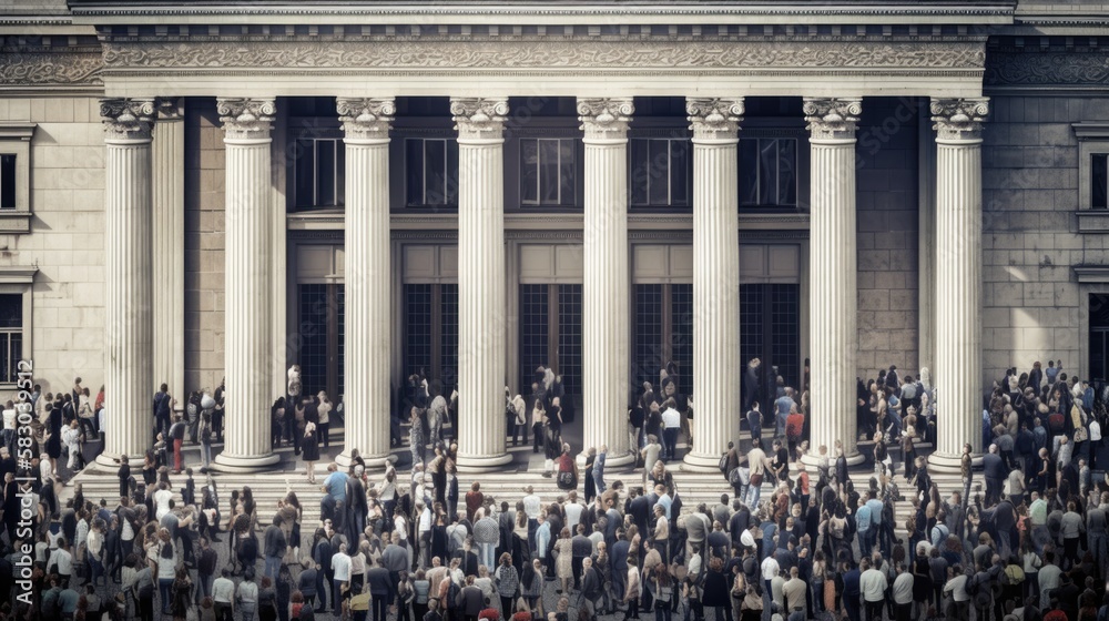 When Panic Sets In: A Striking Depiction of a Bank Run. Generative ai ...