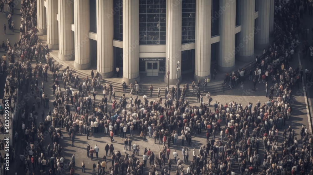 When Panic Sets In: A Striking Depiction of a Bank Run. Generative ai ...