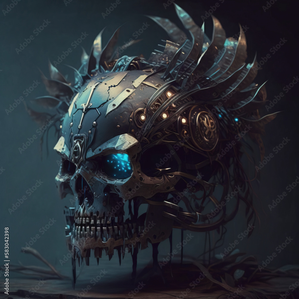 Fantasy helmet with skull face and arduinos lights created with ...