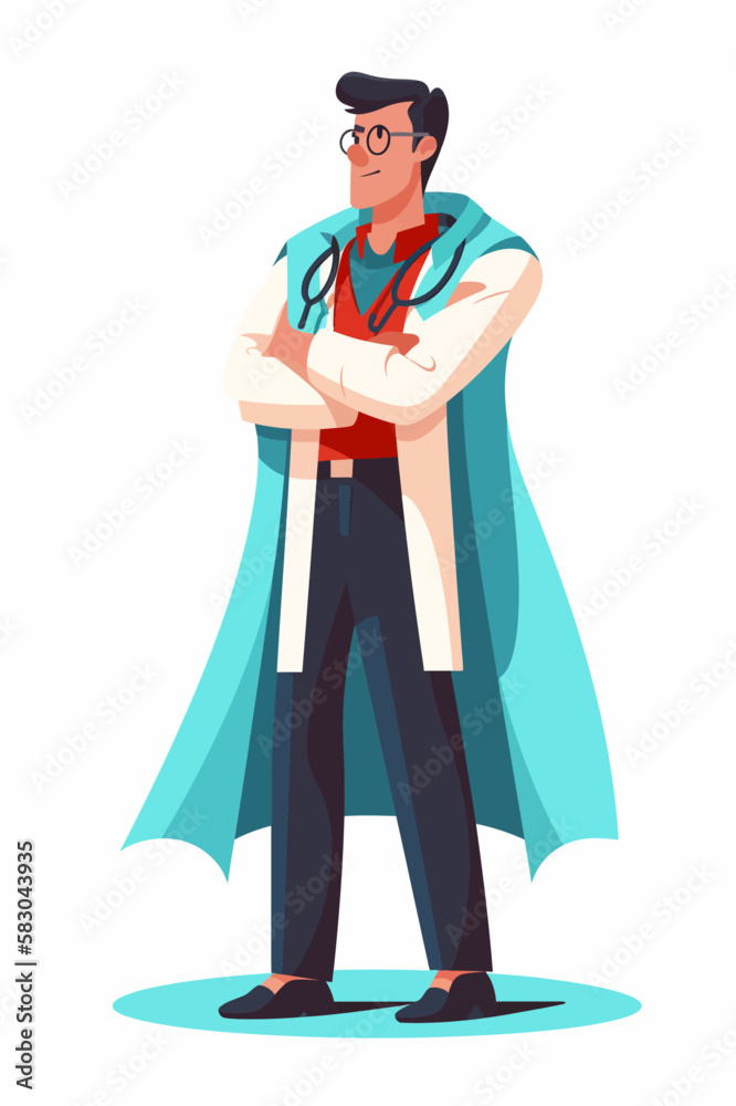 Doctor super-hero in a medical uniform, National doctors day ...