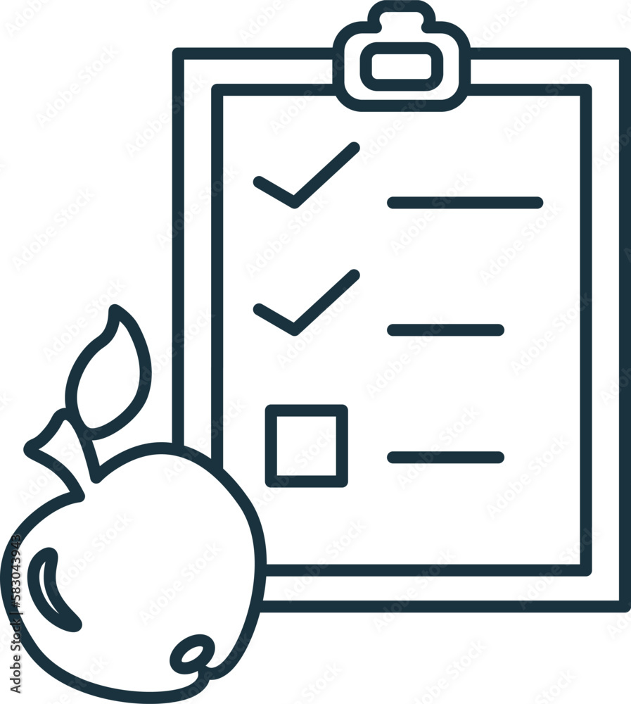 Diet Plans Line Icon Monochrome Simple Diet Plans Outline Icon For Templates Web Design And