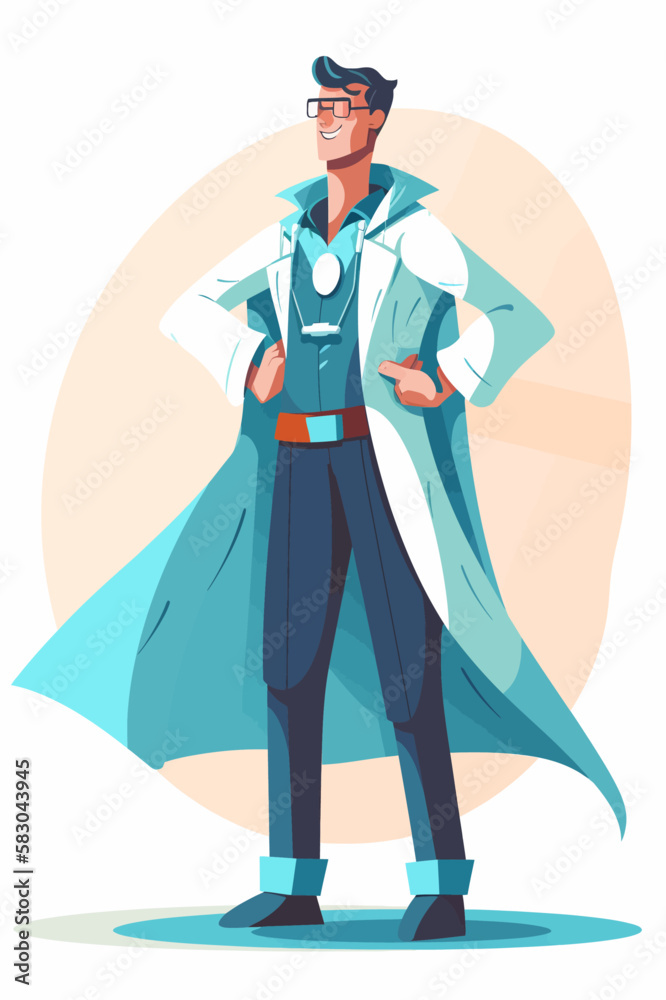 Doctor super-hero in a medical uniform, National doctors day ...