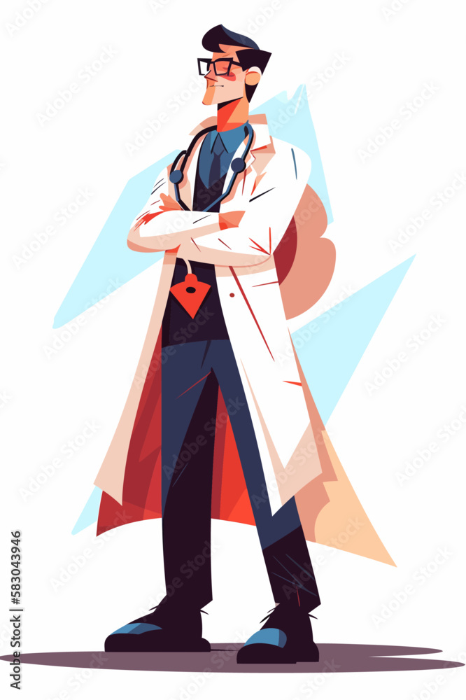 Doctor super-hero in a medical uniform, National doctors day ...