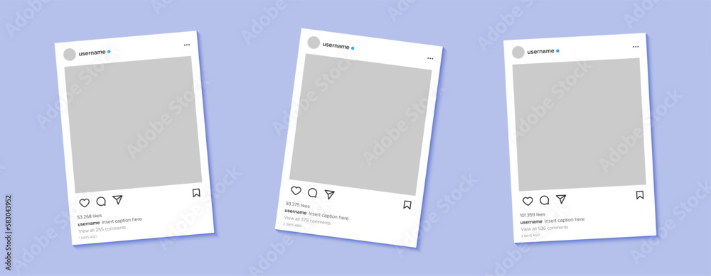 Post instagram feed frame mockup set fit for user interface social ...