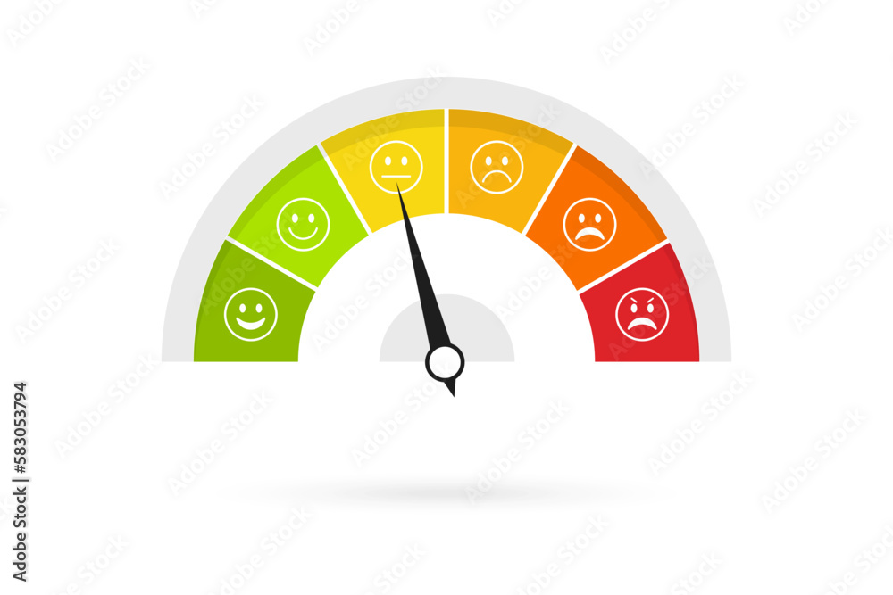 Business indicator, emotional emoticons, indicating quality, level ...