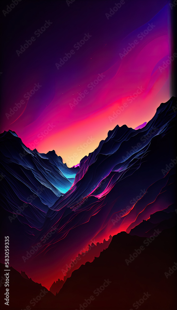 Vertical wallpaper with dark dramatic gradient colors. Ai generated ...