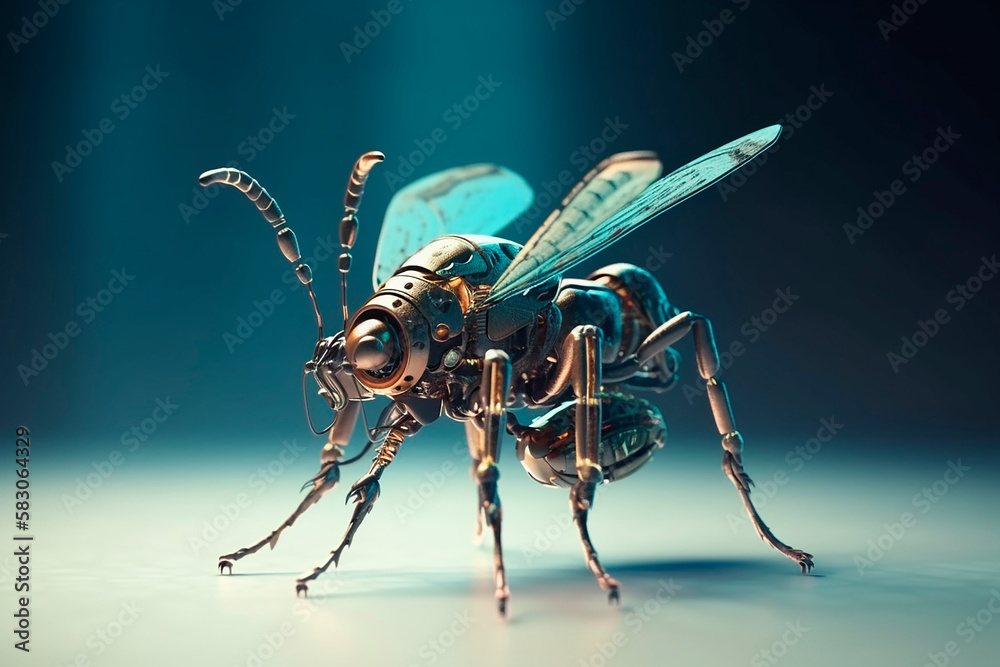generative ai illustration of futuristic cyber alien insect Stock ...