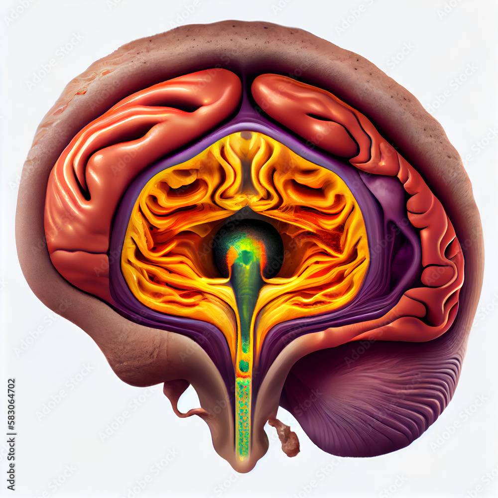 Human brain anatomy Ai Generated. Stock Illustration | Adobe Stock
