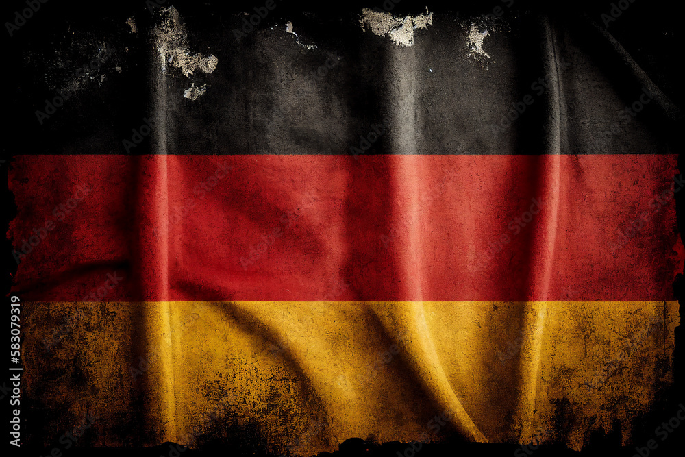 Flag of Germany background with a distressed vintage weathered effect ...