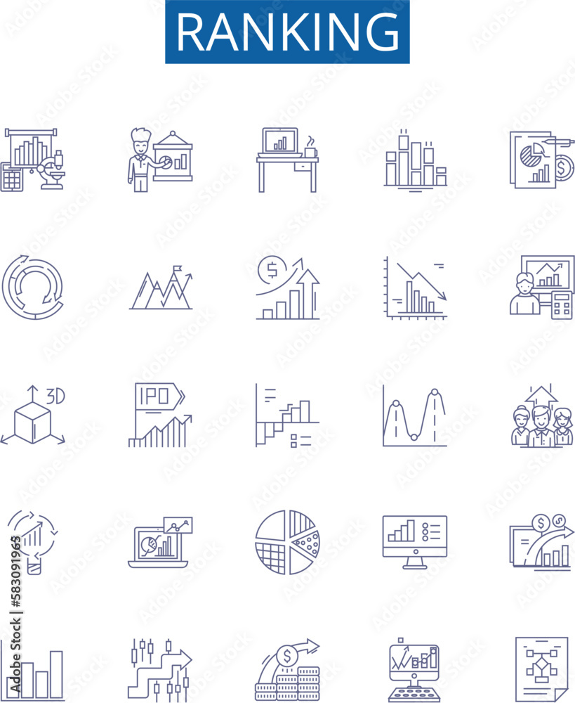Ranking line icons signs set. Design collection of Ranking, Rank, Place ...