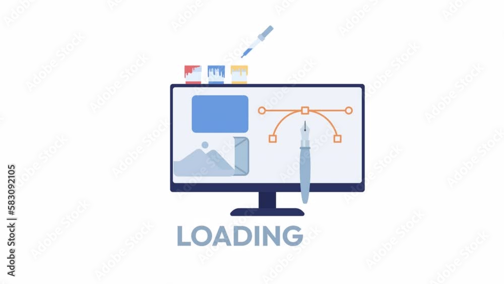 Animated website designing loader. Improving UI. Flash message 4K video ...