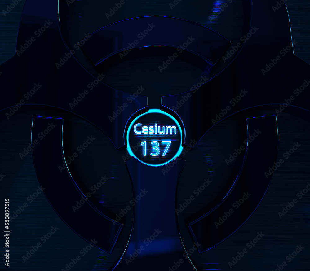 Cesium 137 hazardous danger radioactive industry energy atomic sign ...
