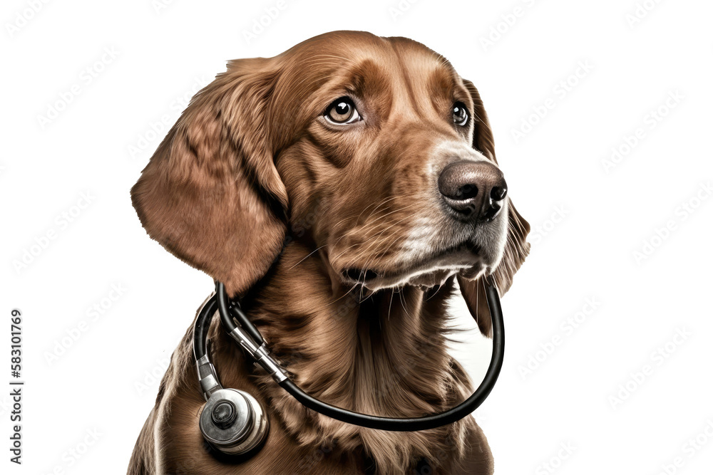 Dog With Stethoscope on isolated transparent background, png ...