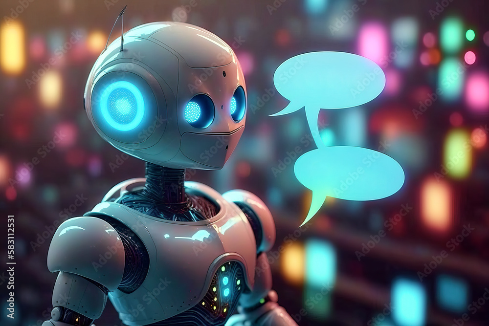 Artificial intelligence technology. AI-powered chatbots. Natural ...