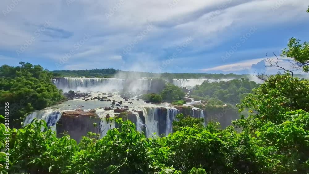 Iguazu Falls, the largest series of waterfalls of the world, located at ...