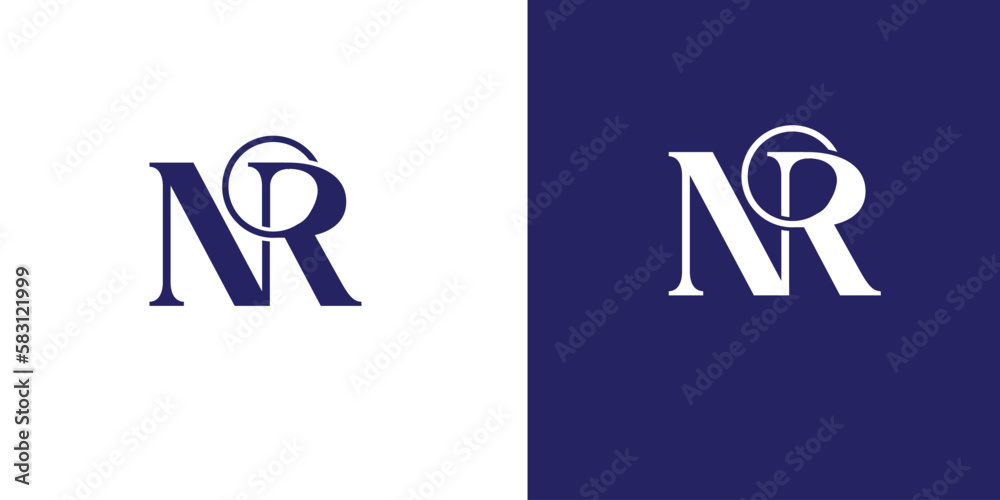 NR MODERN MONOGRAM LETTERING TYPOGRAPHY LOGO SIGN Stock Vector | Adobe ...