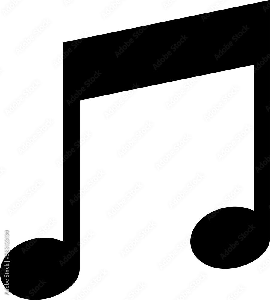 Beamed Eighth Notes Symbol Isolated Illustration in Transparent ...