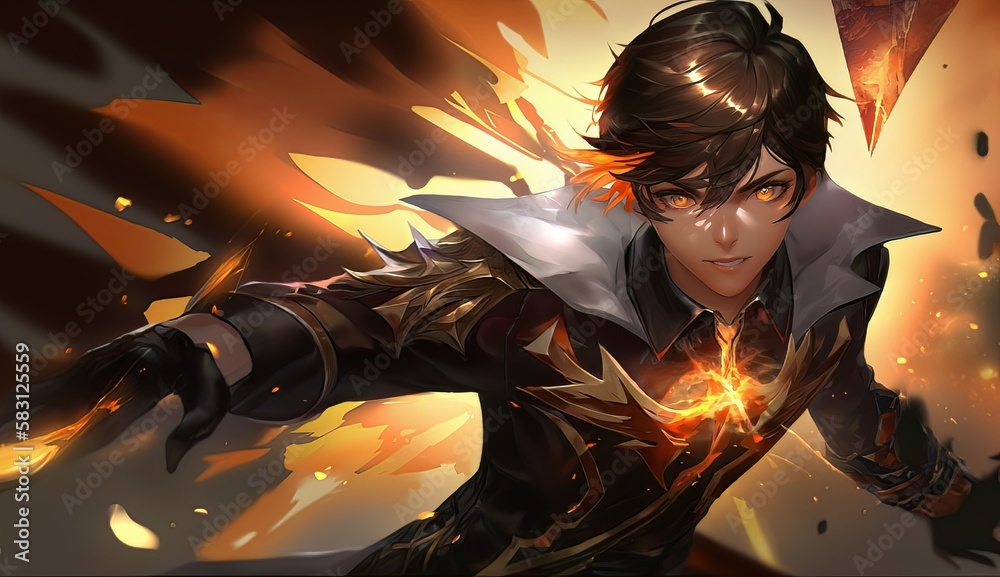 Stunning 8K Illustration of an Adult Male Vtuber with Dynamic Lighting ...