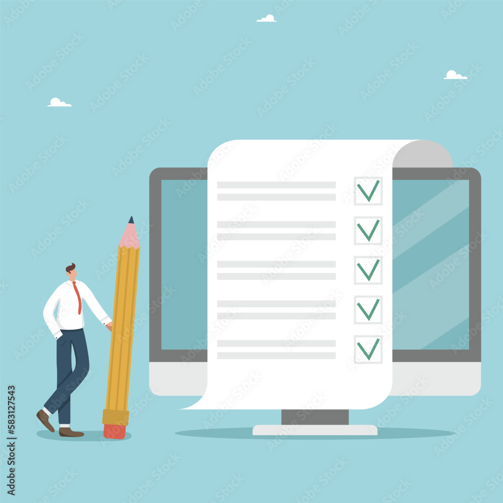 Online questionnaire on a computer, electronic voting, online survey of ...