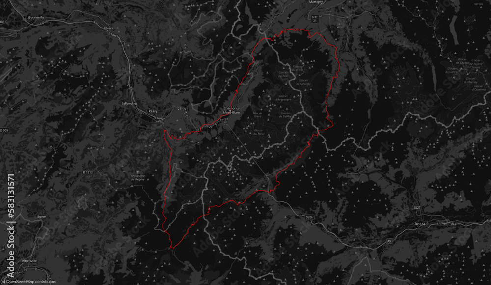 Poster map utmb 2022 itinerary tour du mont blanc – Muurposter ...