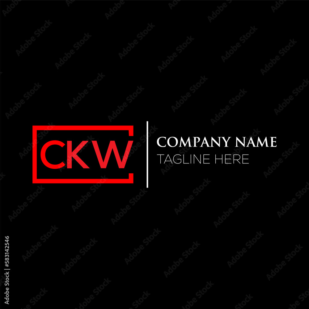 CKW letter logo design on black background. CKW creative initials ...