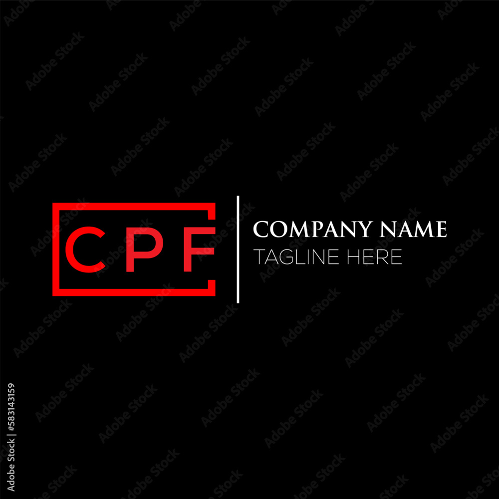 CPF letter logo design on black background. CPF creative initials letter logo concept. CPF ...