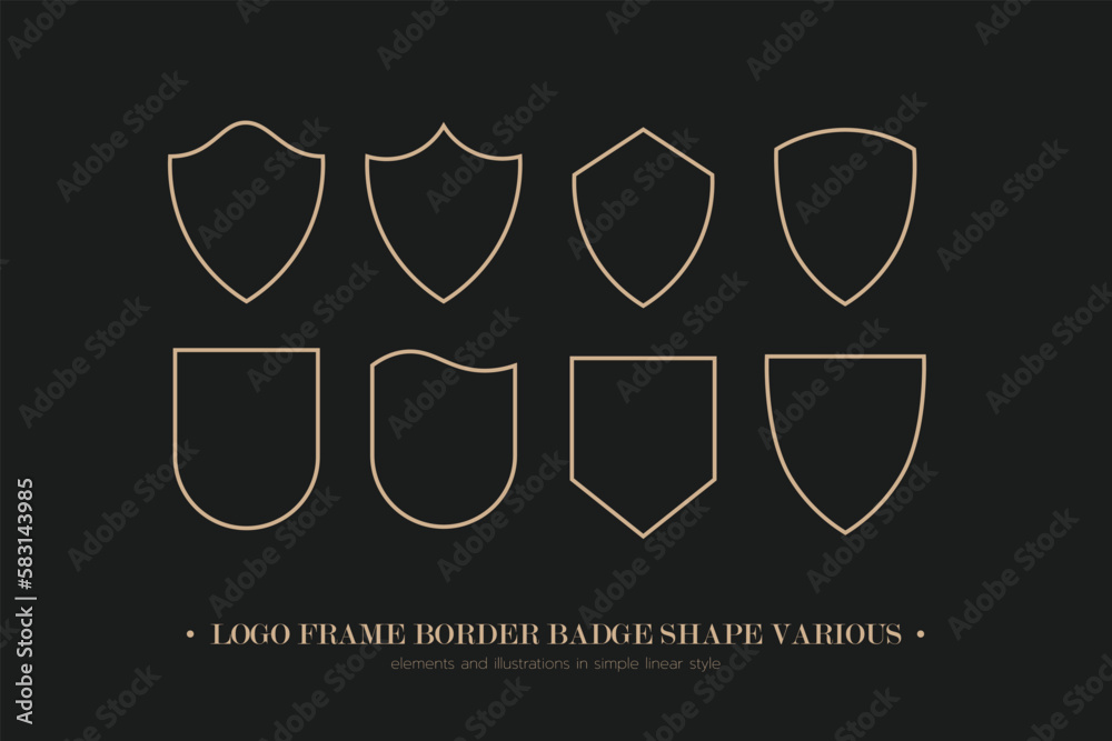 Logo design, Shield shape frame border badge. Stock Vector | Adobe Stock