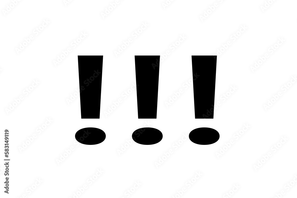 exclamation mark in black - exclamation mark for design on transparent ...