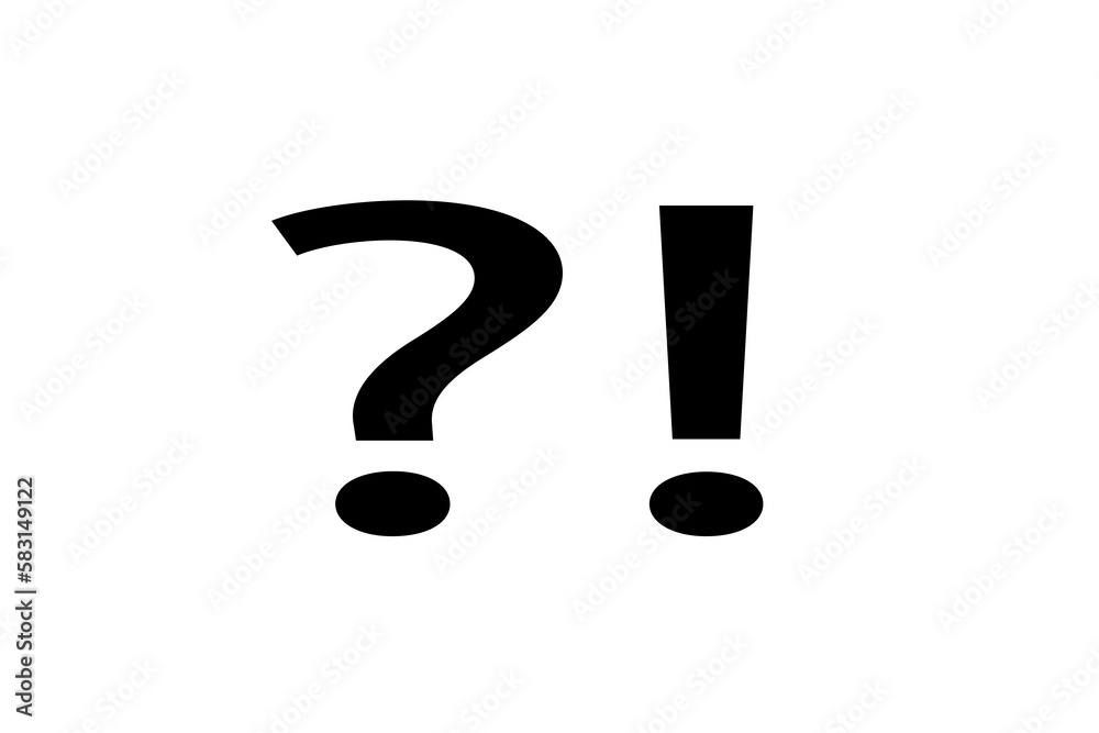 question mark and exclamation mark - punctuation mark for design on ...