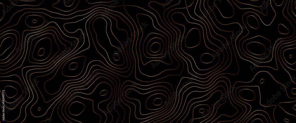 Luxury gold abstract line Topographic map art background. Gold mountain ...