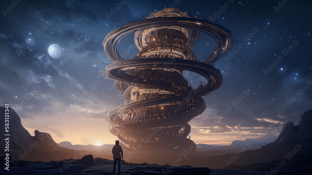 Alien extraterrestrial technology DNA helix inspired architecture ...