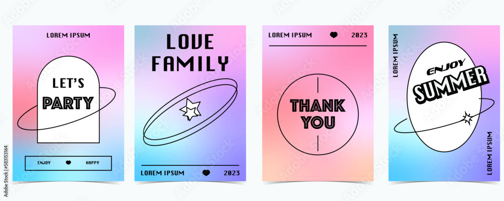 Summer rainbow pastel background with y2k style Stock Vector | Adobe Stock