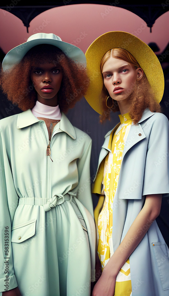 Couple of androgynous girls. Genderfluid models with amazing looks. Two ...